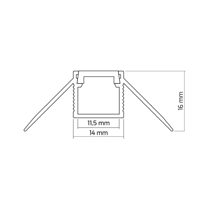 Aluminiumsprofil Gips ydre hjørne 2m