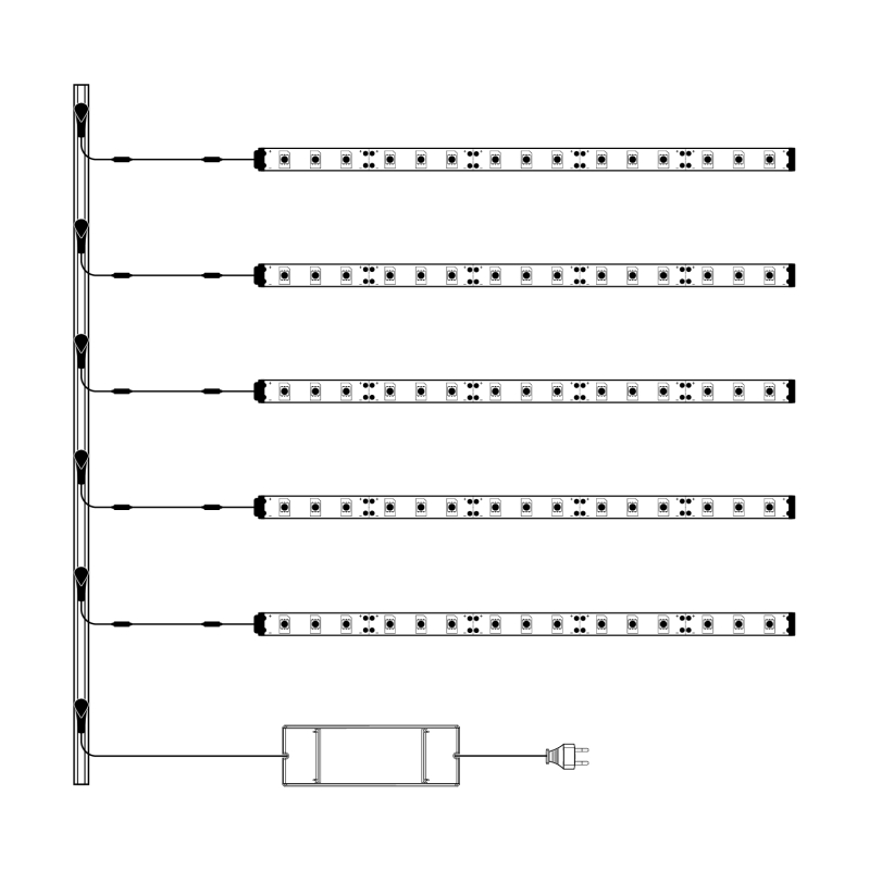 Tynde power rail led strips 12V & 24V 1m
